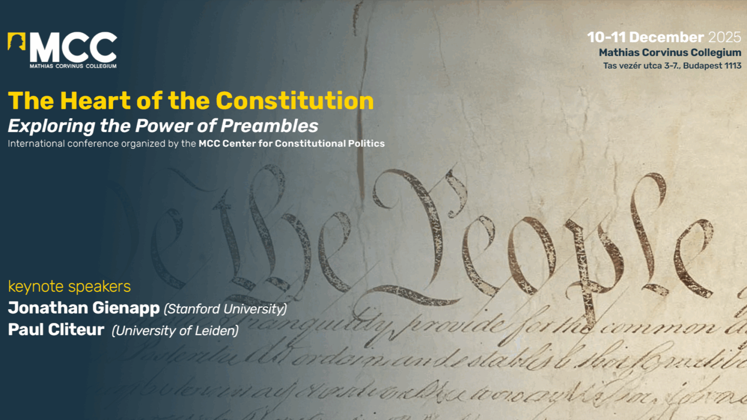 Budapest To Host Global Debate on the Power of Constitutional Preambles ...